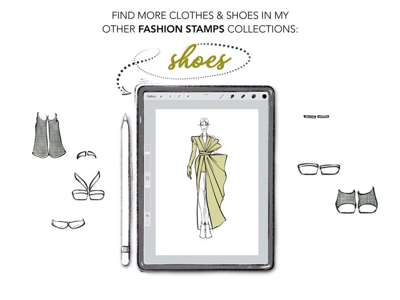 Procreate Brushes Body Poses | Fashion Figure Croquis Template Bundle ...