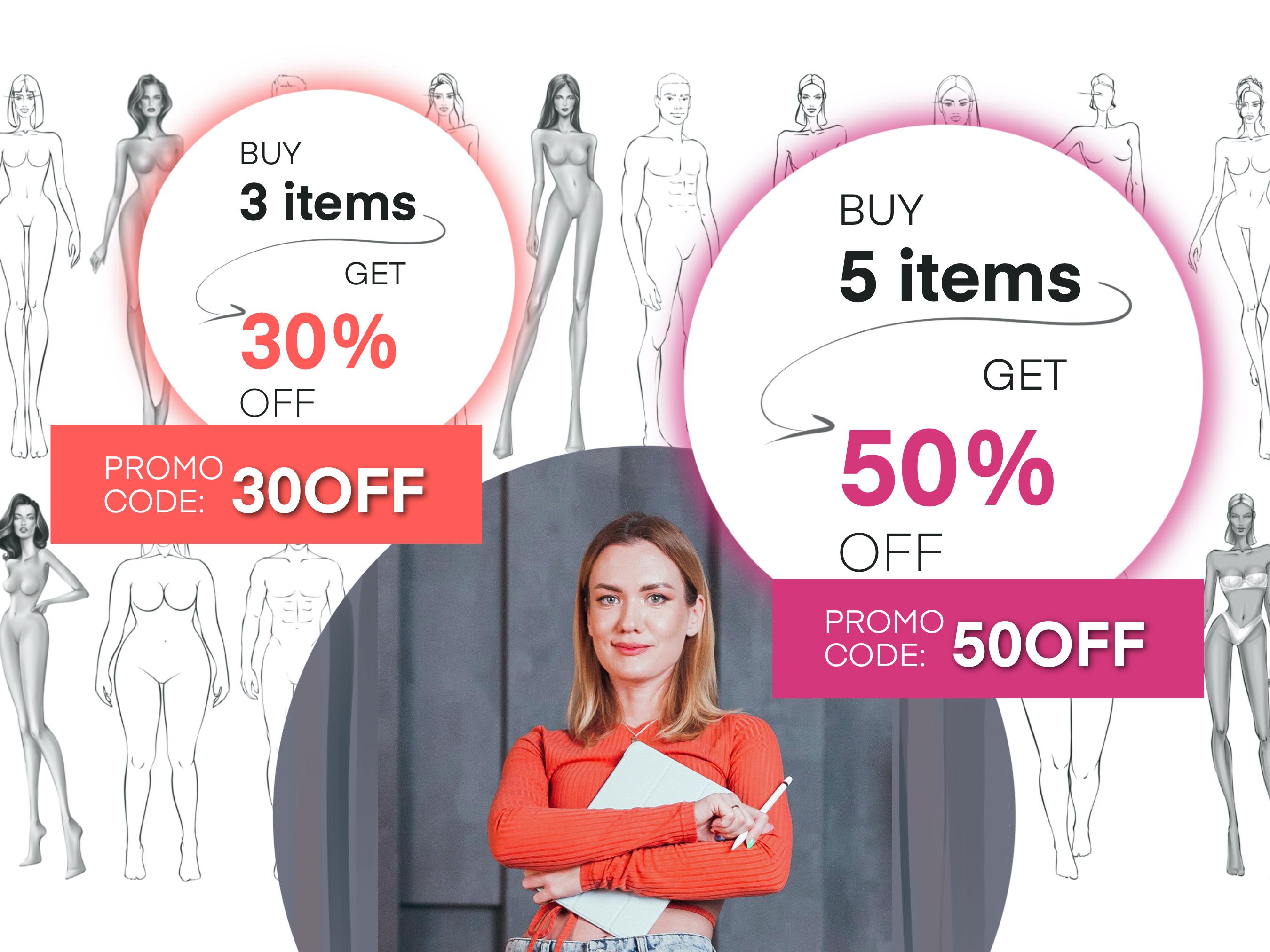 Procreate Croquis Plus Size Fashion Mannequin | Body Template Design ...