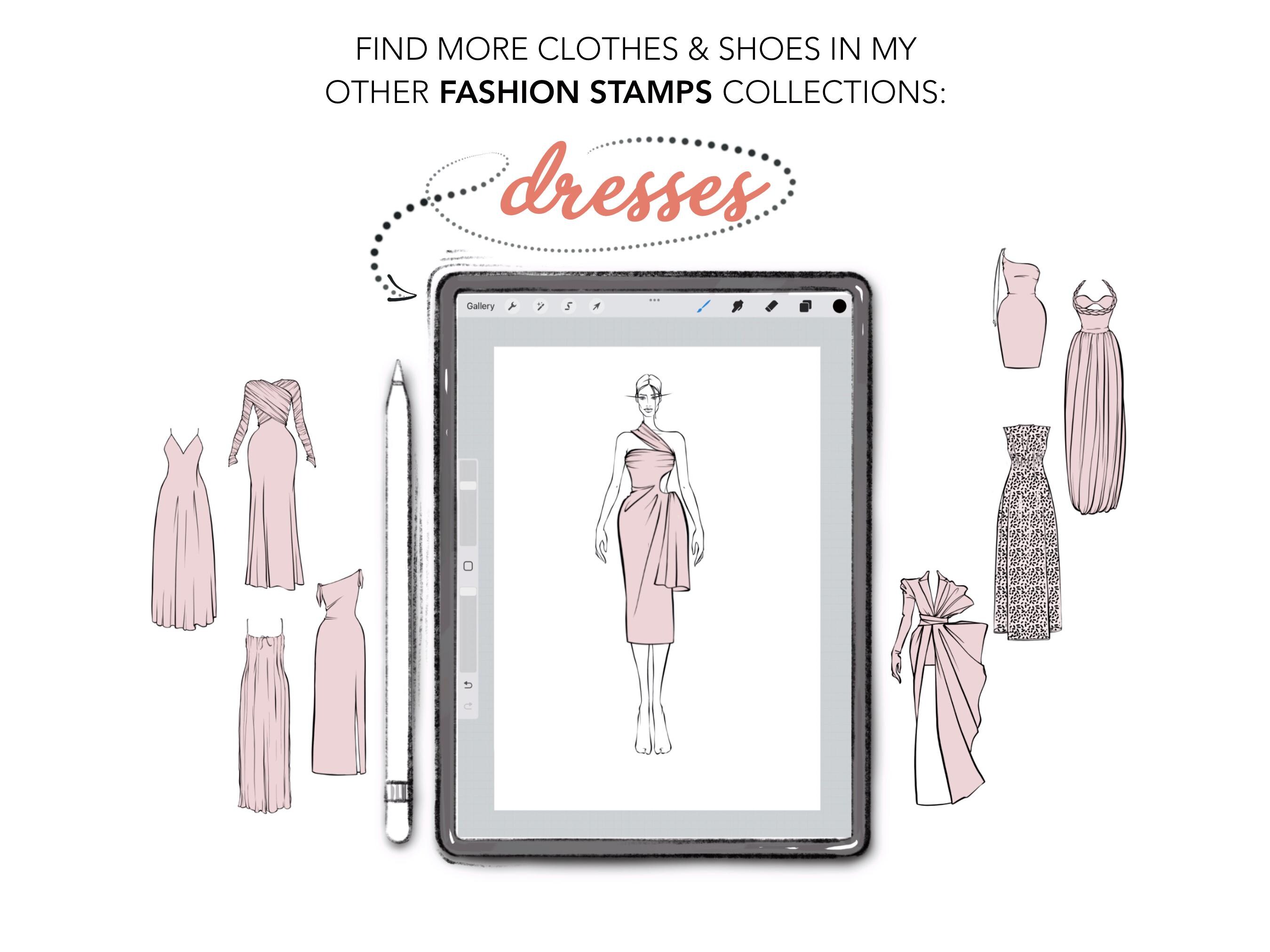 Procreate Brushes Croquis Procreate With Clothes jackets Stamps for ...