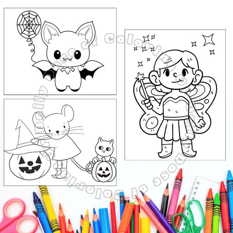 Halloween Coloring Pages, Printable Coloring Sheets, Halloween Activity ...
