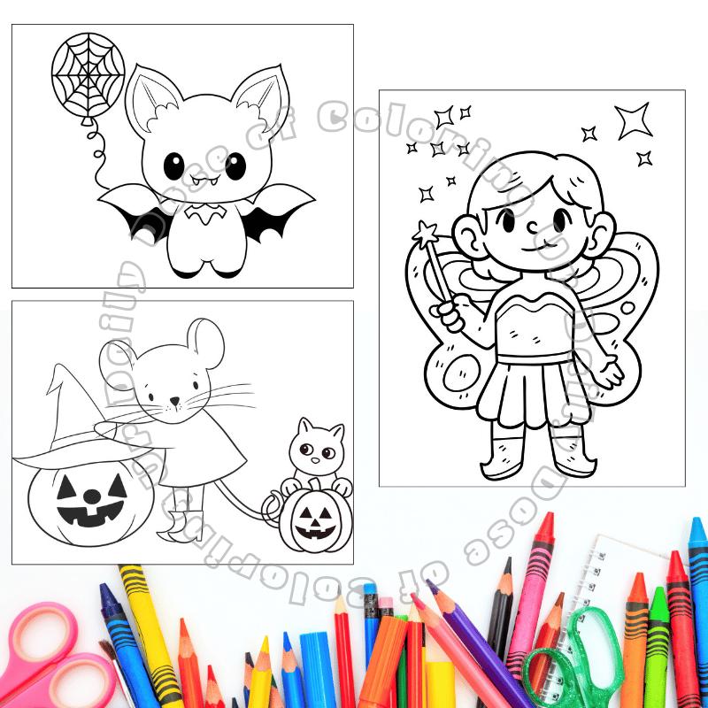 Halloween Coloring Pages, Printable Coloring Sheets, Halloween Activity ...