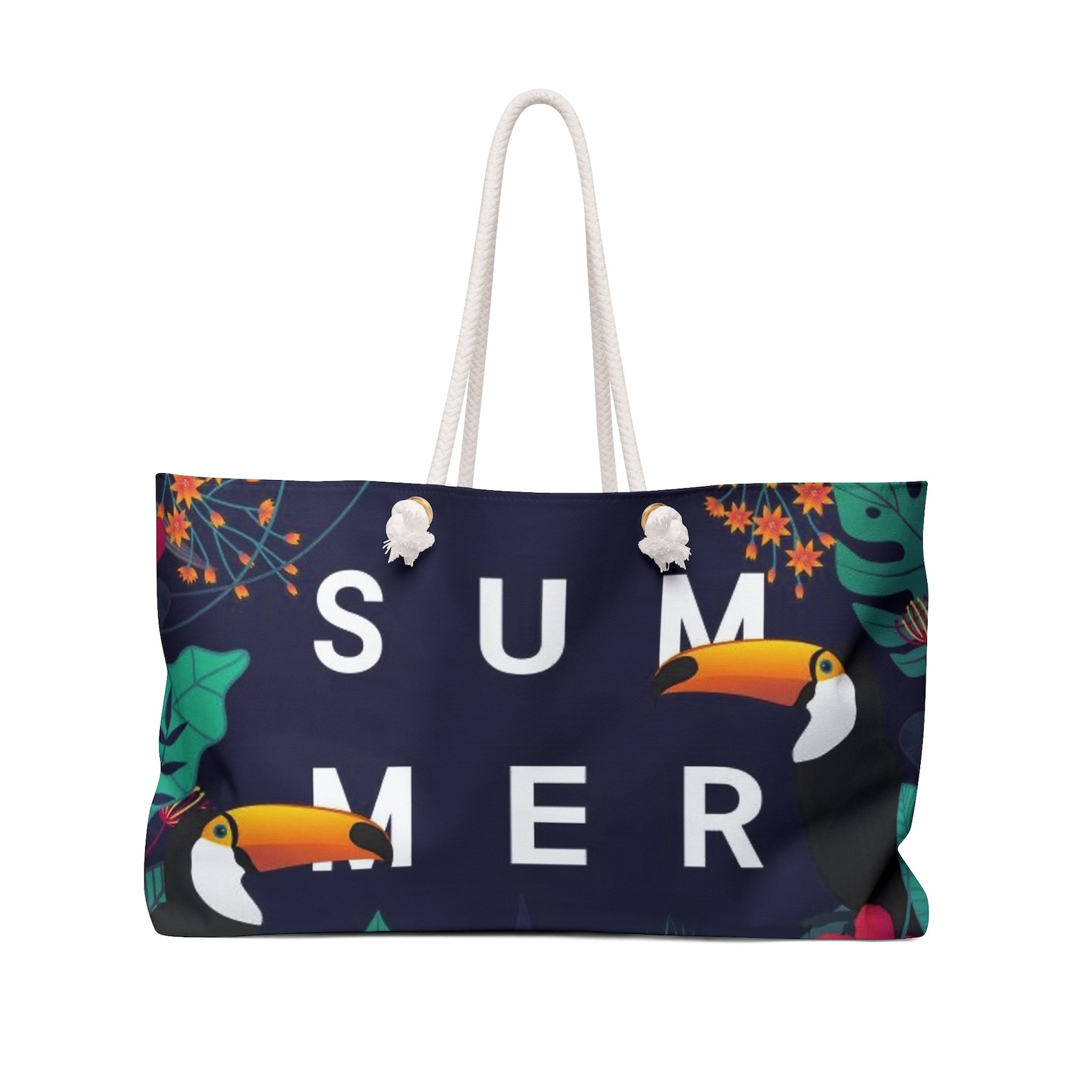 Stylish Tropical Beach Bag Large Beach Tote Tropical Design Extra-large ...