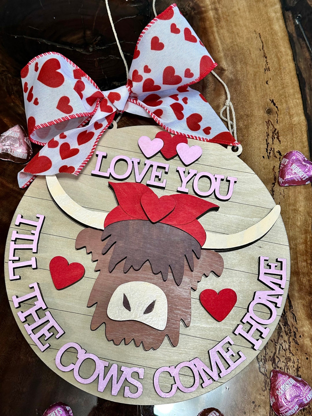 Highland Cow Valentine Door Hanger - Etsy