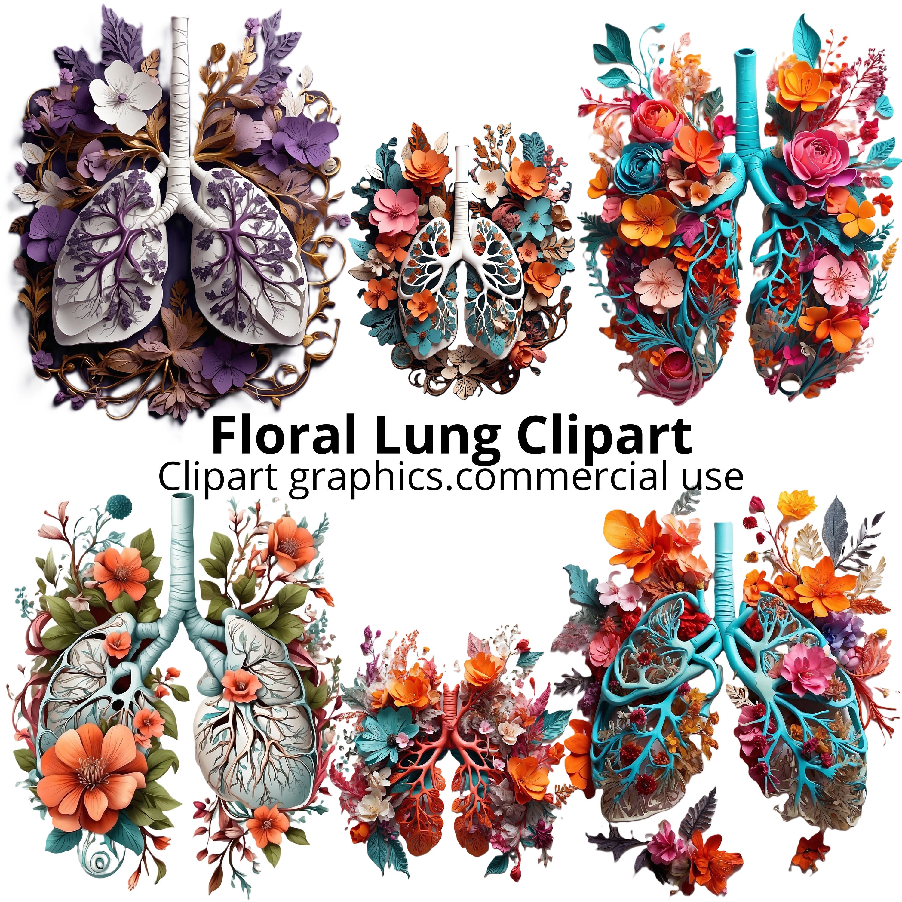 Floral Lung Clipart 18 High-quality Images Wall Art Wildlife Art Paper ...