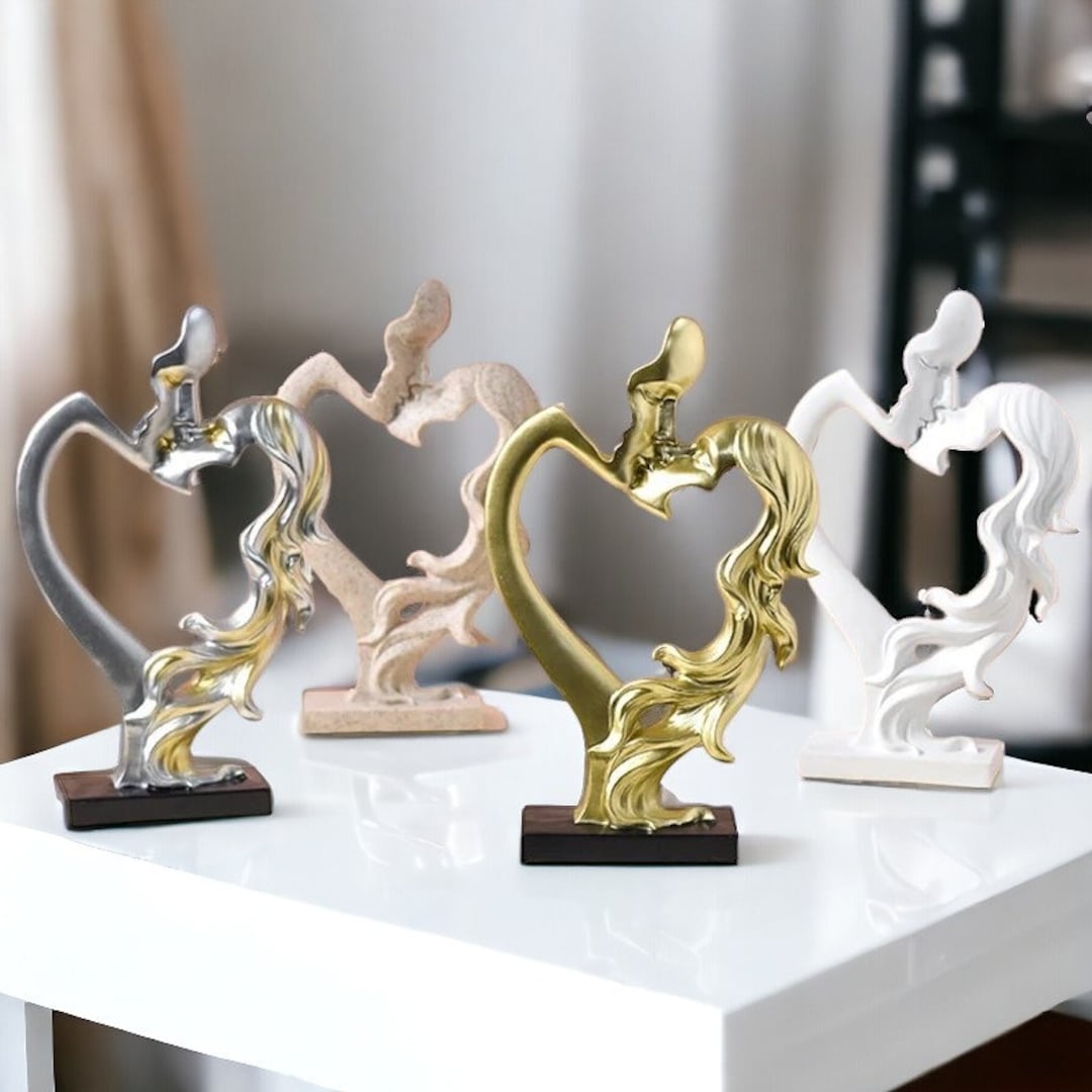 Couples Statue Romantic Gift Couples Kissing Figurine Valentines Gift Couples Abstract Nordic ...