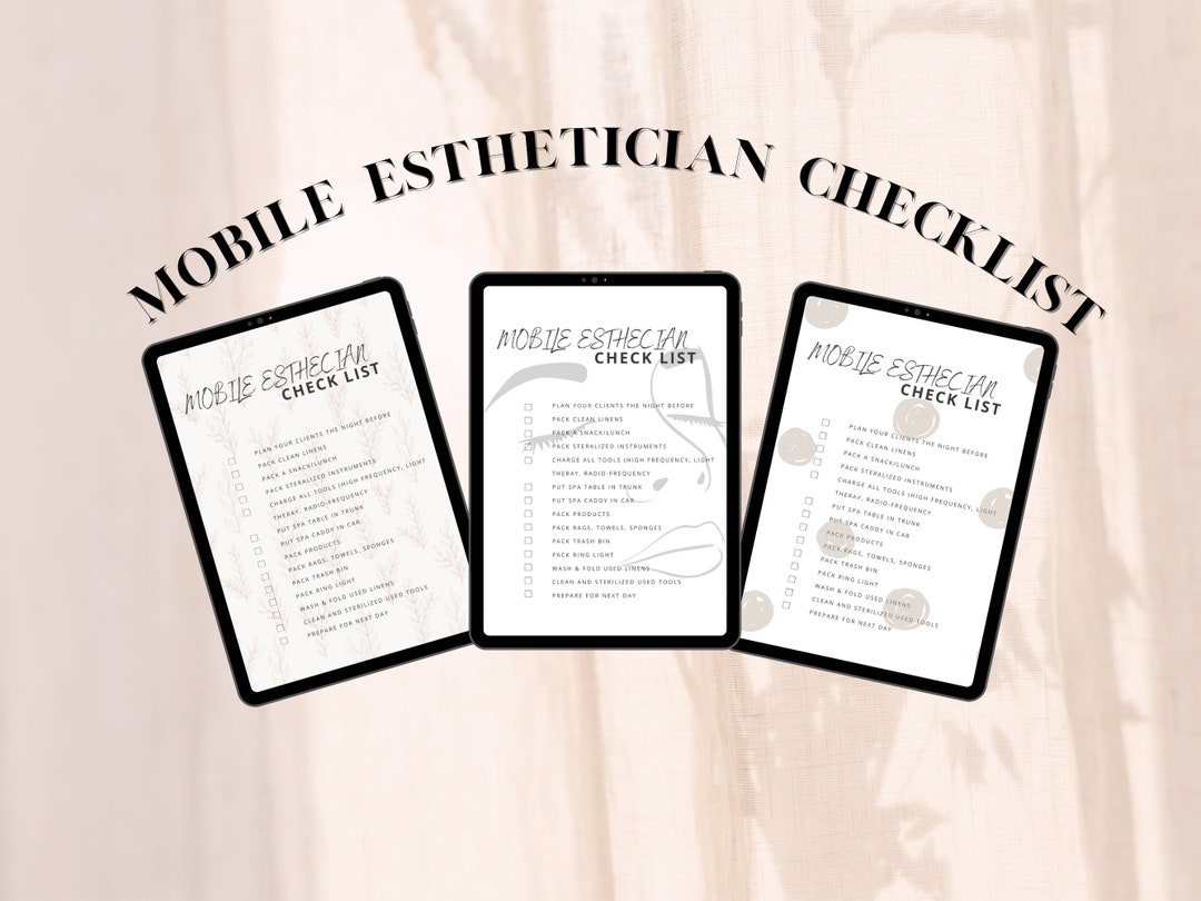 Mobile Esthetician Checklist DOWNLOADABLE - Etsy