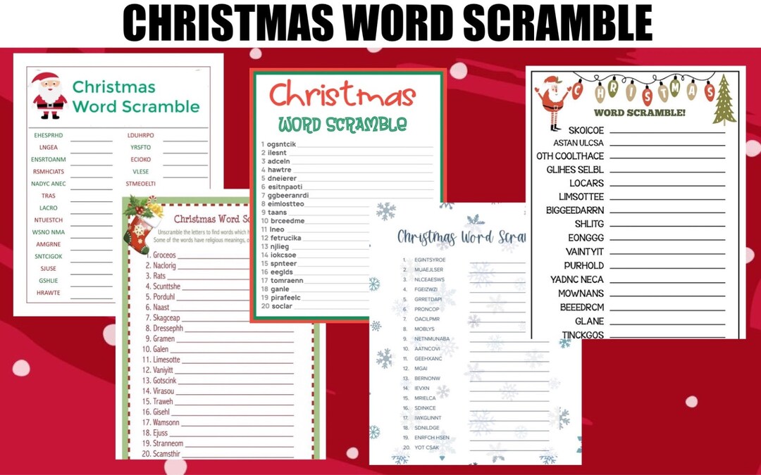 Christmas Word Scramble Game Printable, Christmas Party Game For kids ...
