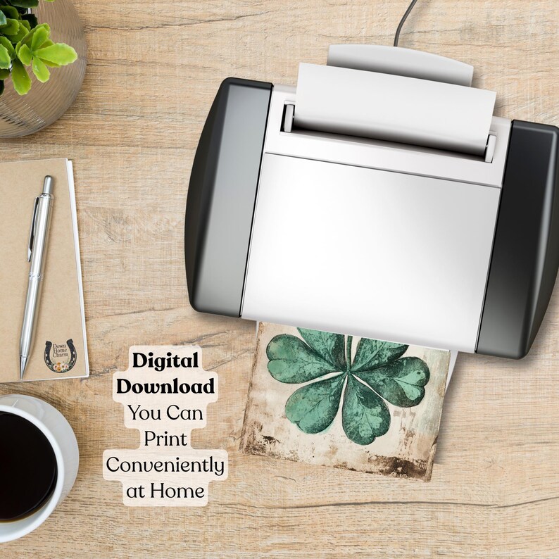 Shabby Chic Shamrock Vintage Digital Paper: Junk Journal Supplies (JPG ...