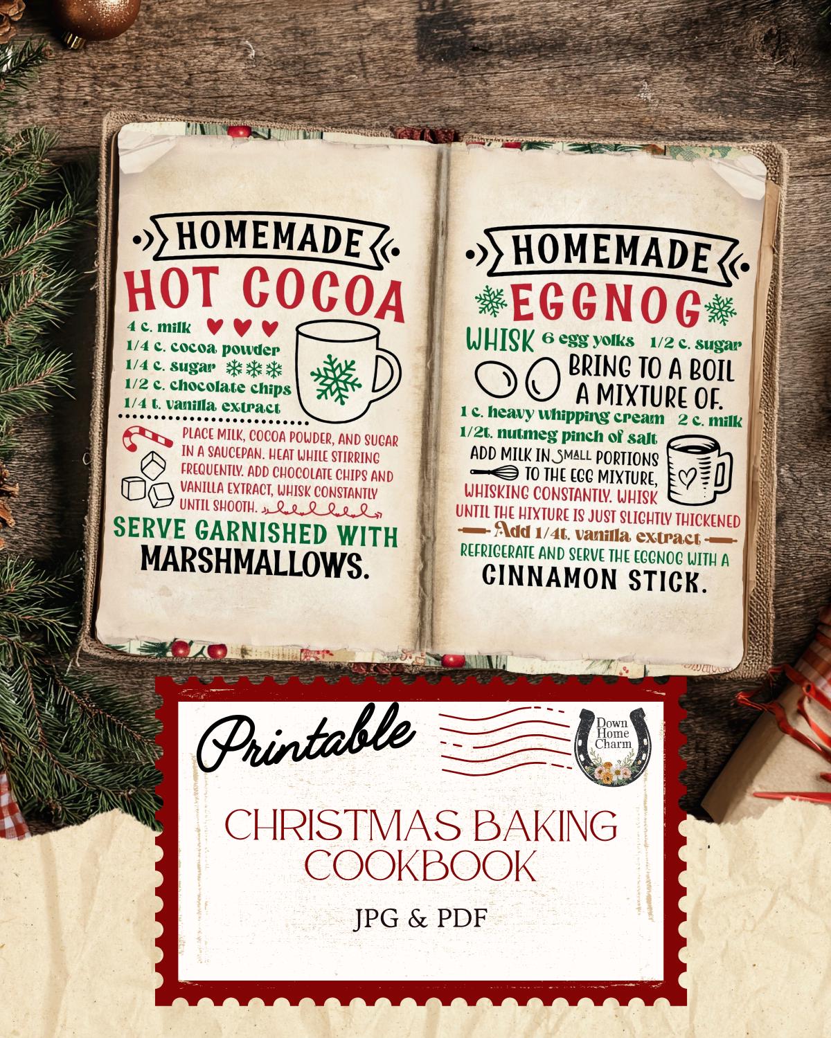 Printable Christmas Baking Cookbook: Recipe Junk Journal Kit (PDF & JPG ...