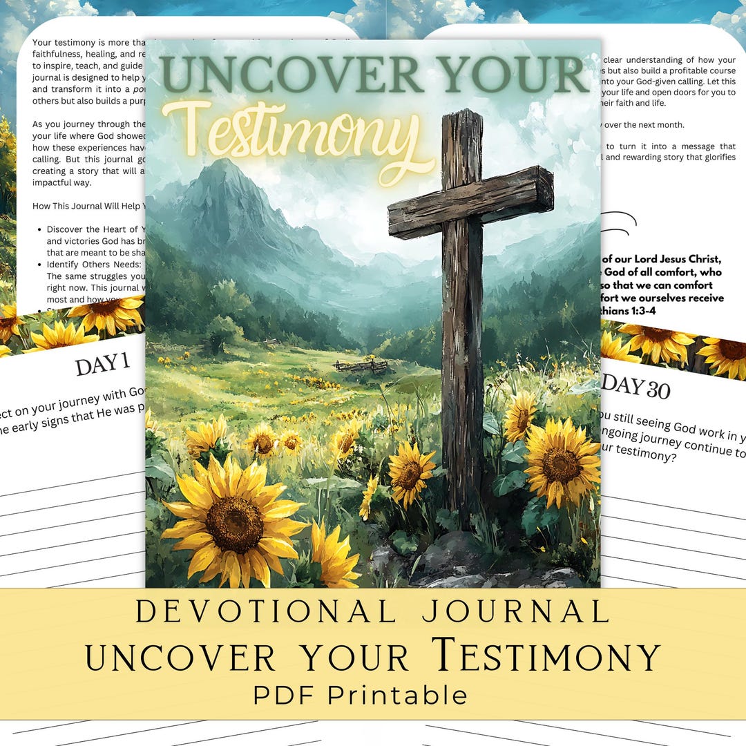 Christian Devotional Journal: Testimony Prompts (PDF Download) - Etsy
