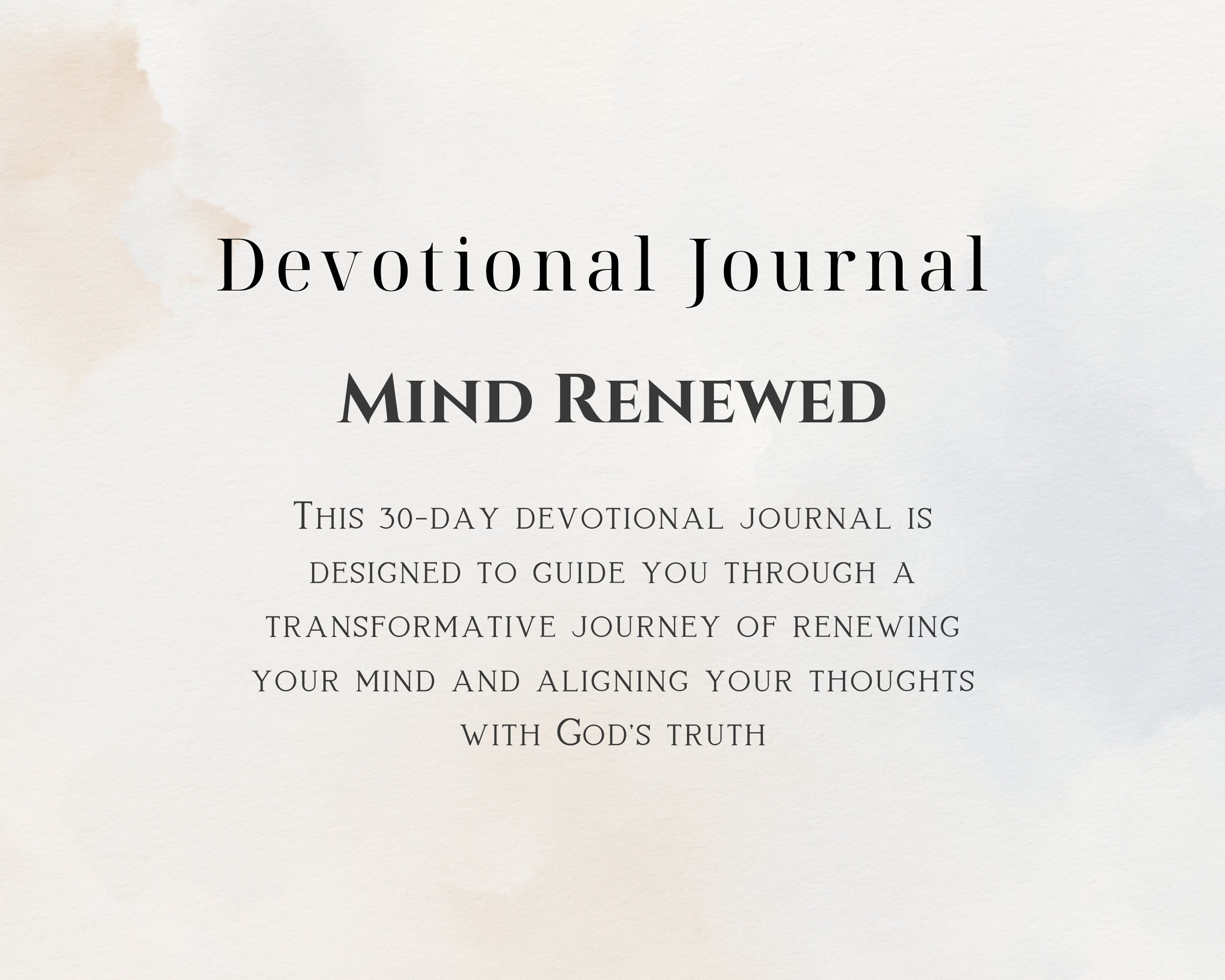 30-day Devotional Journal: Mind Renewed, Faith Journal (PDF) - Etsy
