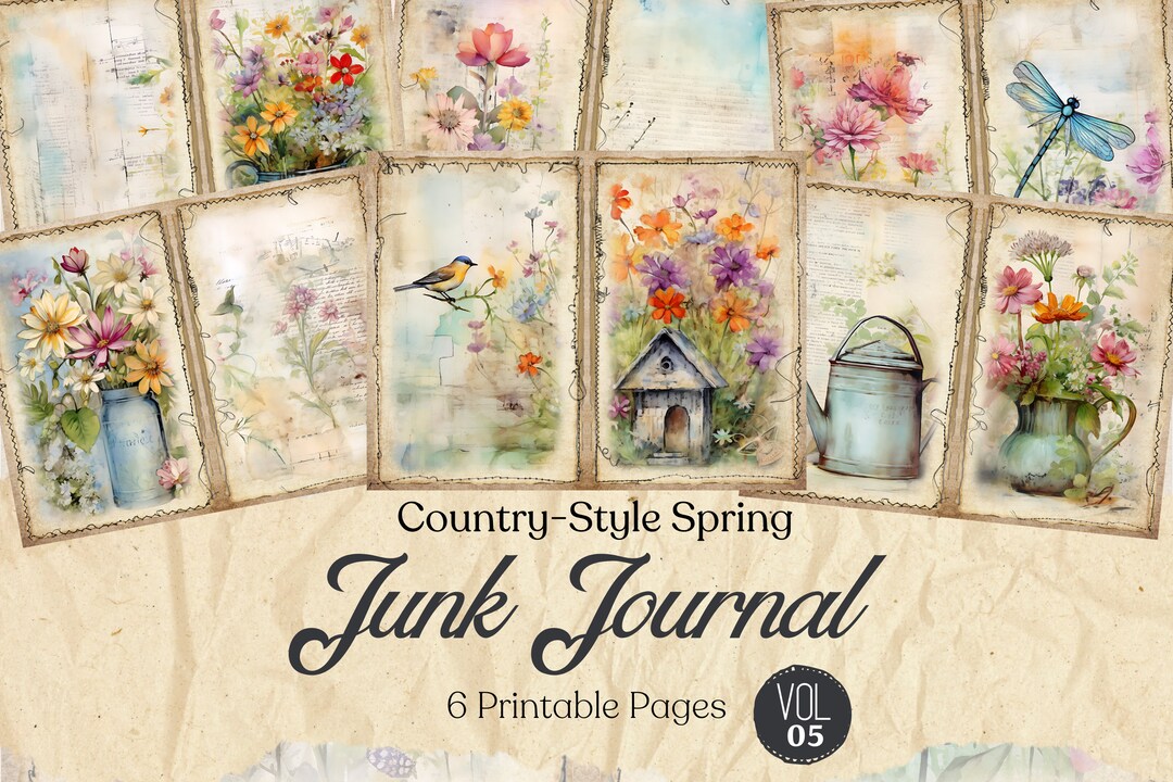 Spring Time Junk Journal, Junk Journal Printable, Handmade Junk Journal ...