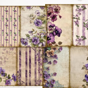 Violet Junk Journal, Mother's Day Gift, Digital Paper, Ephemera, Junk ...