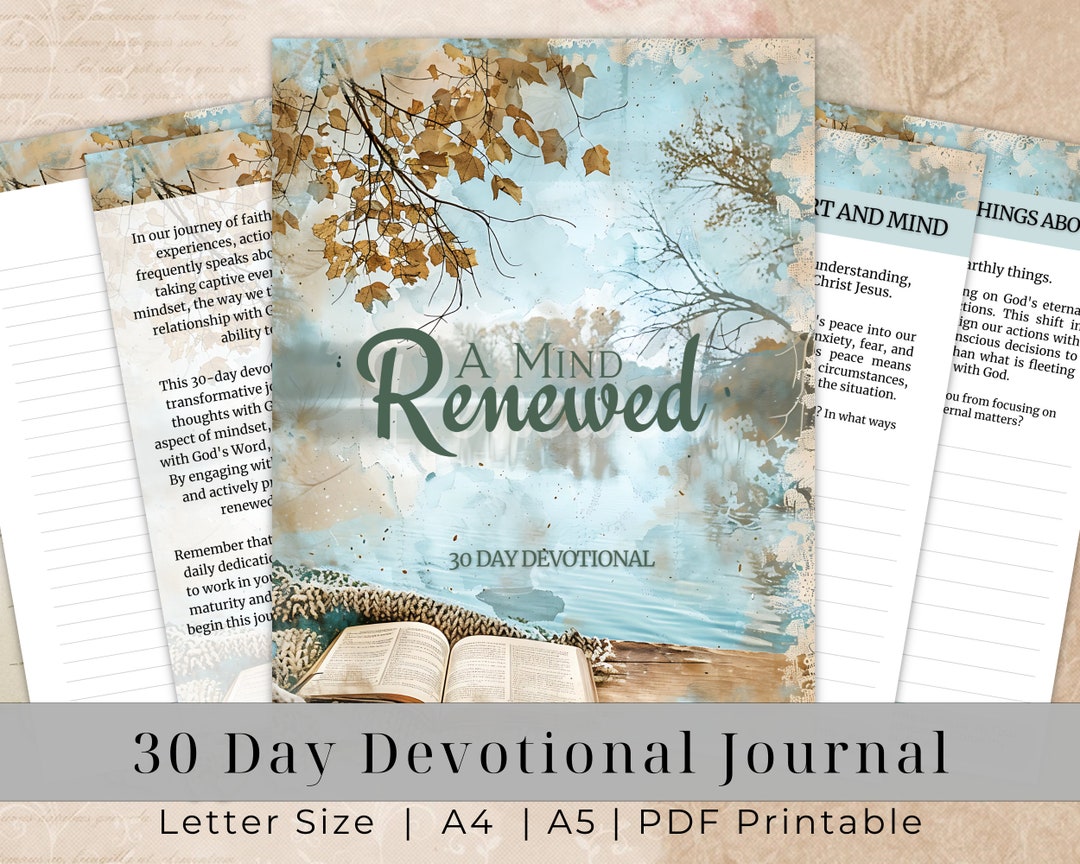 30-day Devotional Journal: Mind Renewed, Faith Journal (PDF) - Etsy