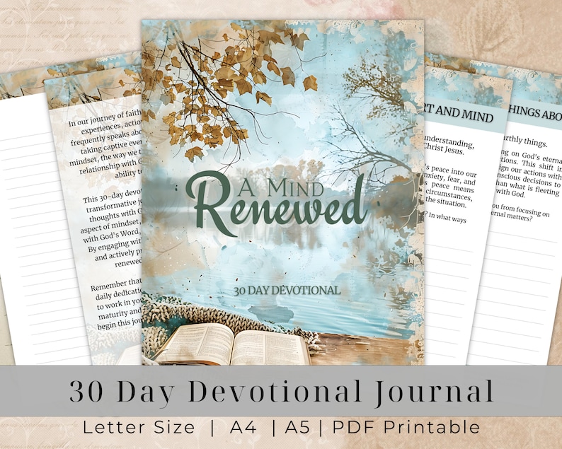 30-day Devotional Journal: Mind Renewed, Faith Journal (PDF) - Etsy