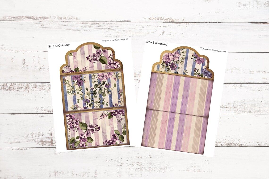 Violet Junk Journal Kit: Shabby Chic Floral Ephemera (digital Download ...