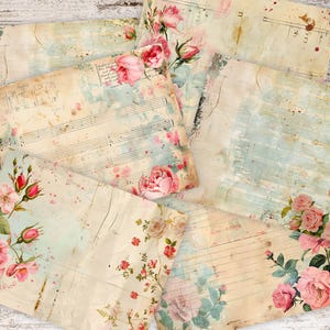 Vintage Rose Papers, Junk Journal, Pages, Backing, Floral, Vintage ...