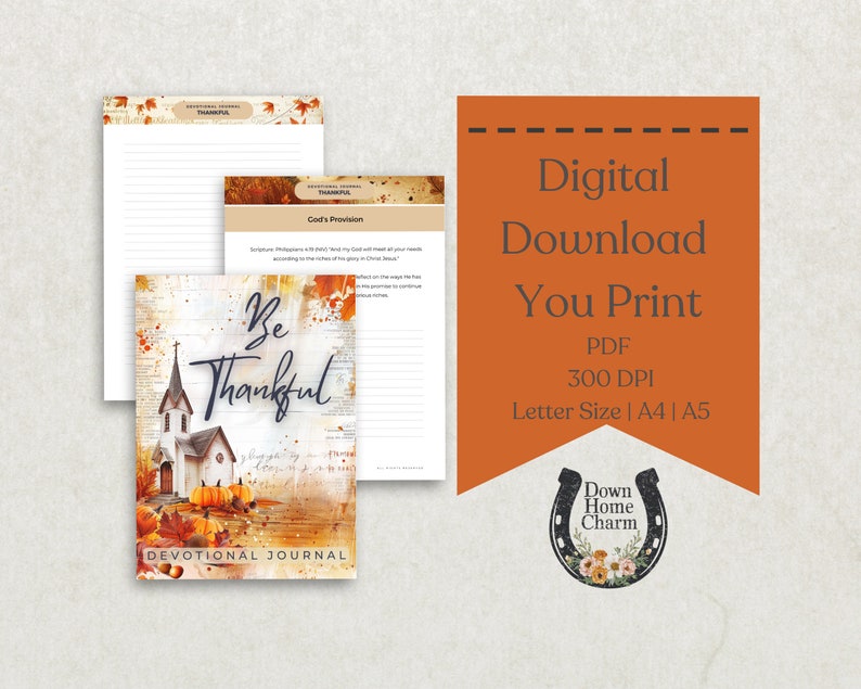 Be Thankful Mini Devotionl Journal: Thank God for Your Blessings (PDF ...
