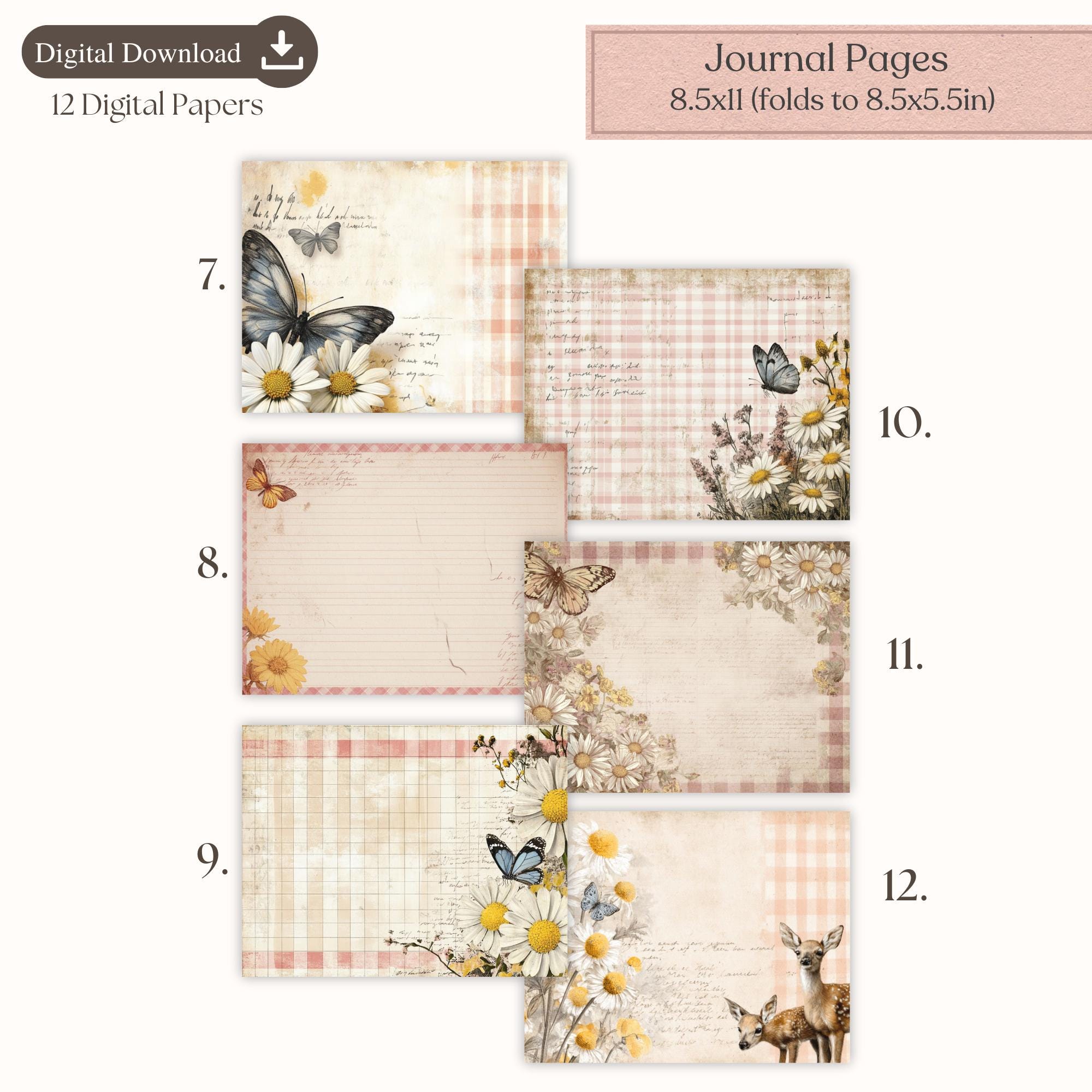 Daisy Trails Junk Journal Kit: Vintage Rustic Ephemera (PDF & JPG) - Etsy