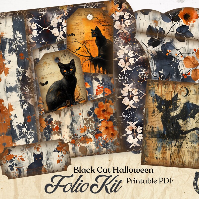 Vintage Black Cat Cards - Etsy