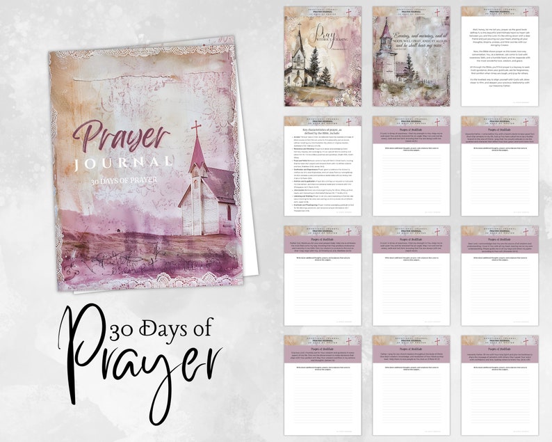 30-day Prayer Journal Kit: Faith Journaling (digital Download) - Etsy