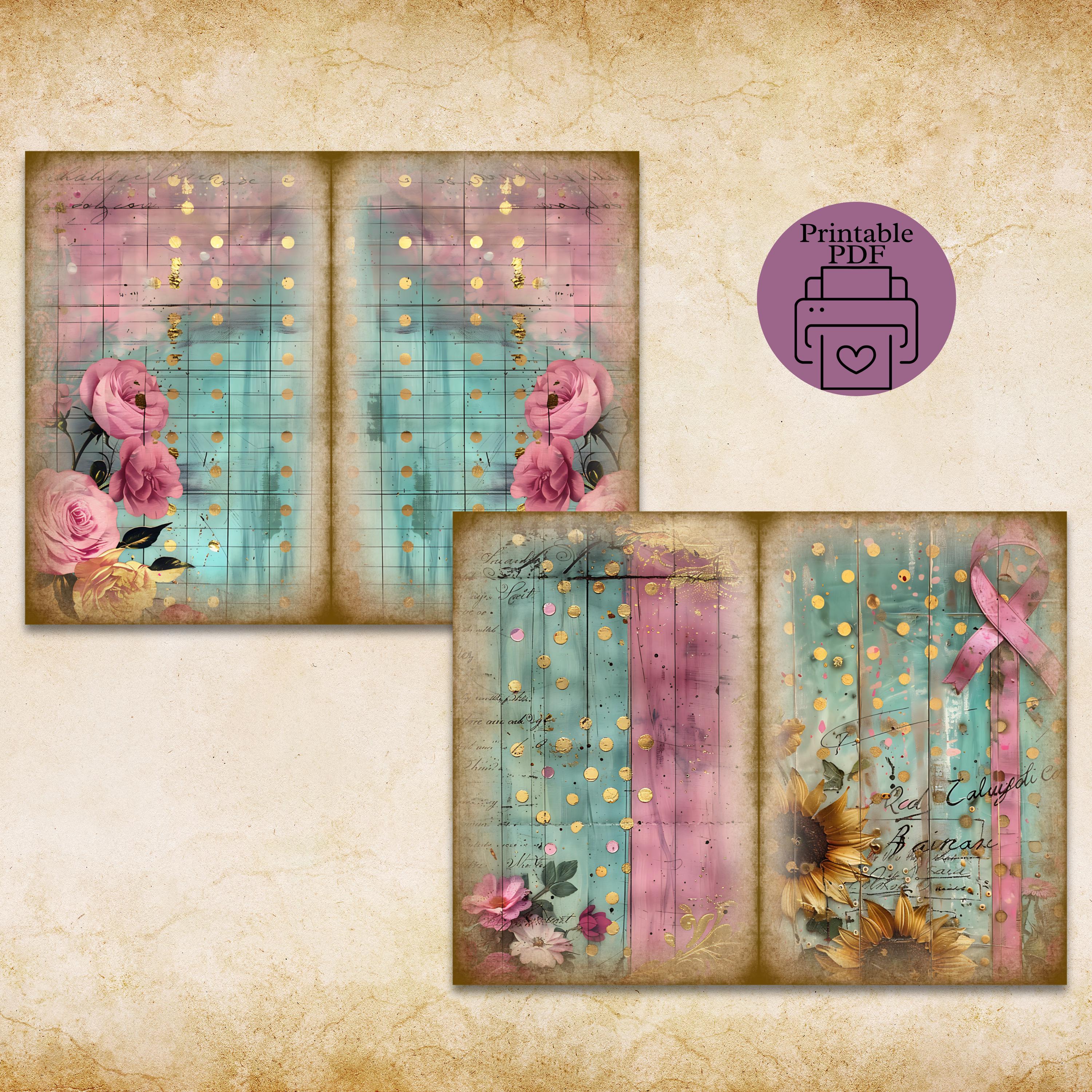 Pink October Junk Journal Kit: Breast Cancer Awareness (PDF) - Etsy