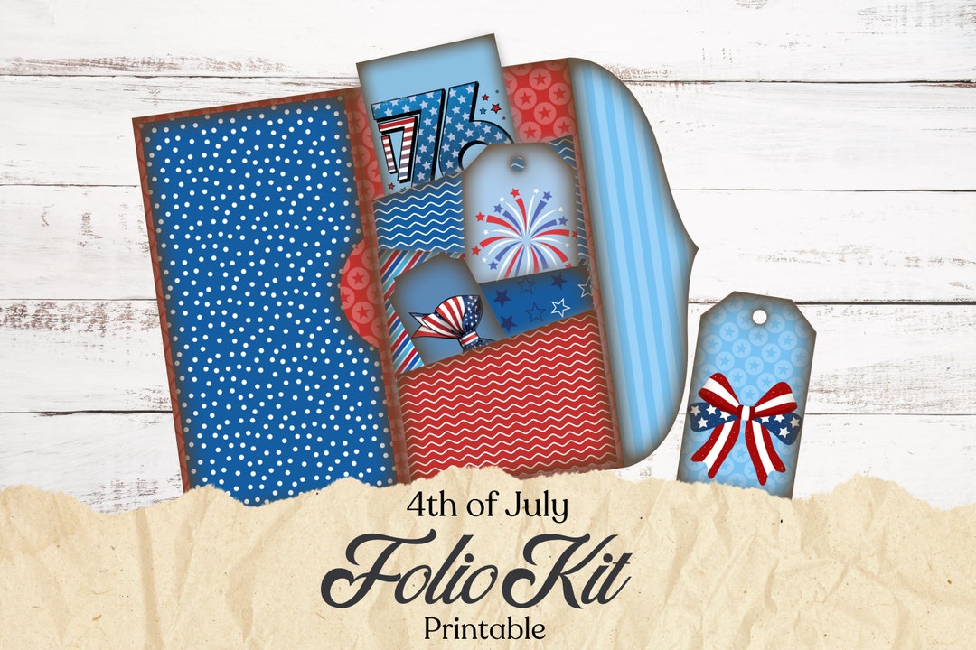 Fourth of July Junk Journal Folio, Patriotic Junk Journal, Printables ...