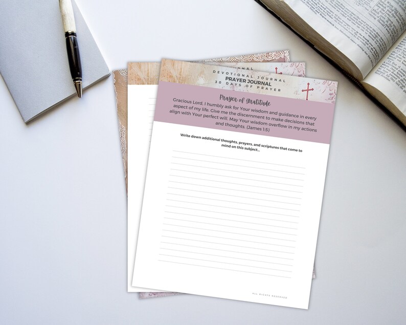 30-day Prayer Journal Kit: Faith Journaling (digital Download) - Etsy