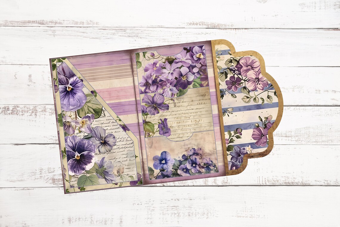 Violet Junk Journal Kit: Shabby Chic Floral Ephemera (digital Download ...