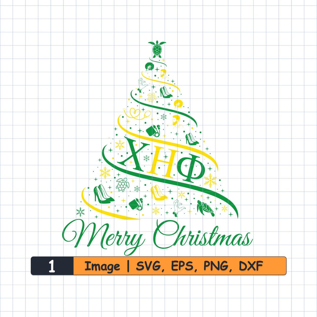 Chi Eta Phi Christmas Tree SVG: Nurse Sorority Greek Letters (digital ...