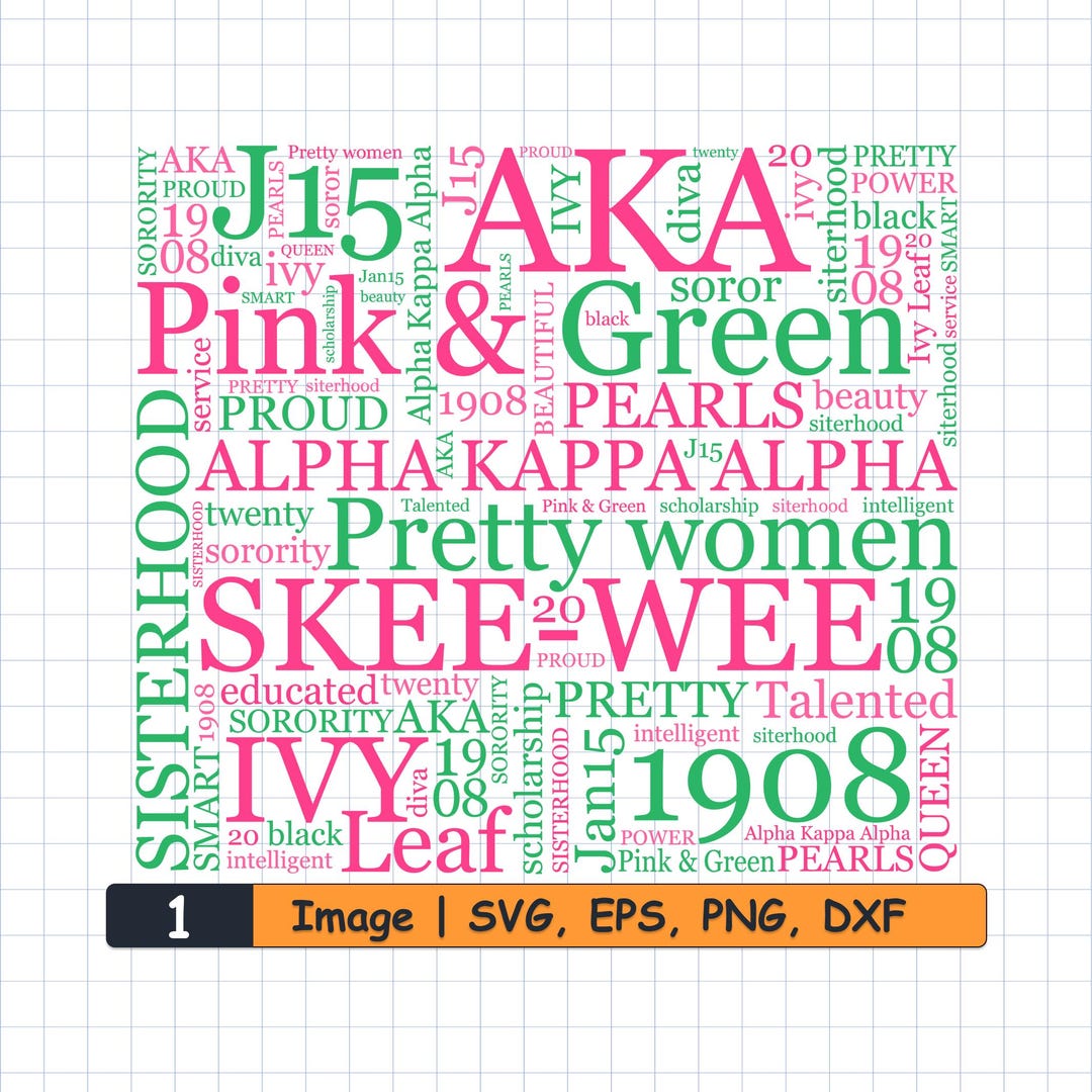Alpha Kappa Alpha SVG Bundle: AKA Sorority Letters, 1908 (digital Files ...