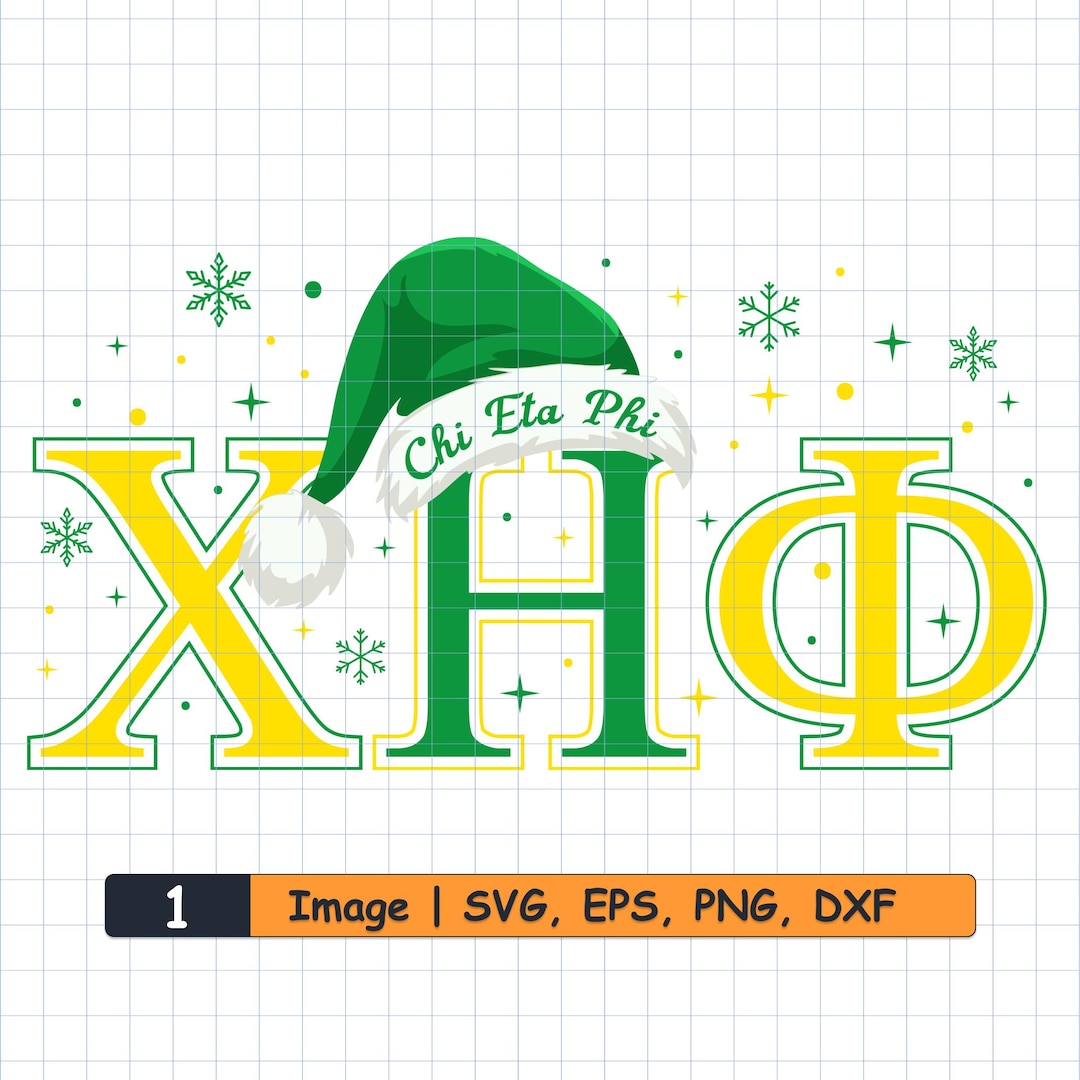 Chi Eta Phi Christmas SVG: Nurse Sorority Greek Letters (digital ...