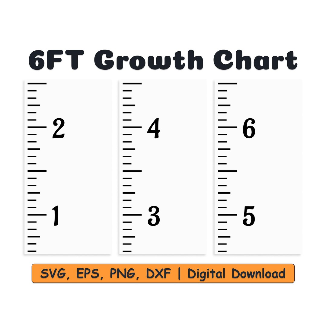 Growth Chart SVG File | DIY Height Chart Ruler Inch | Nursery & Wood ...