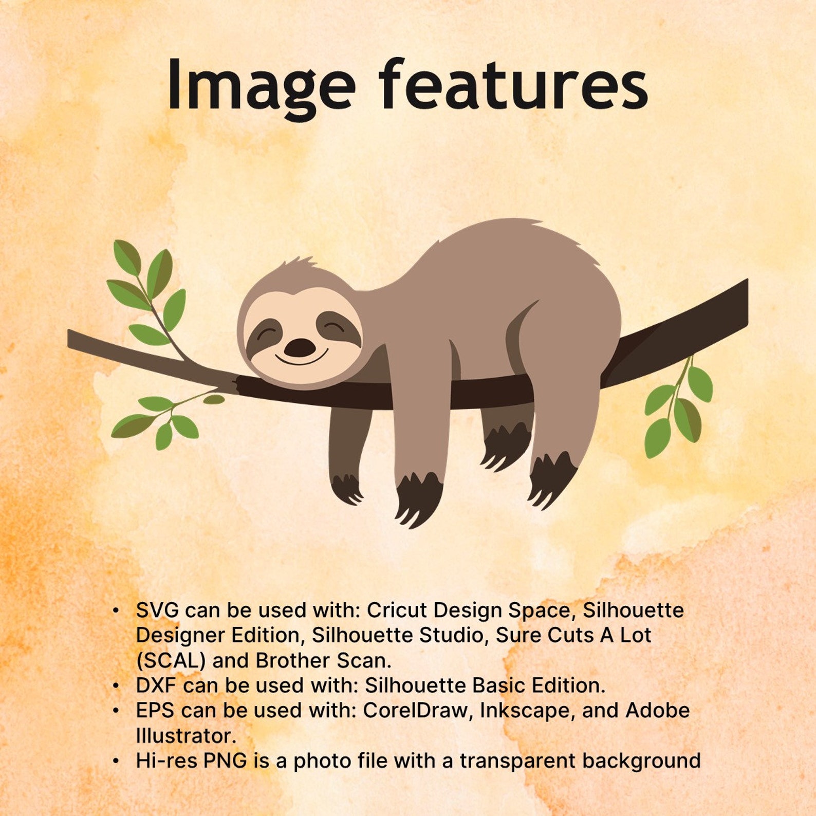 3 Sloth SVG, DXF, PNG, Eps Bundle. Sloth Svg, Sloth, Sloths, Chill Svg ...