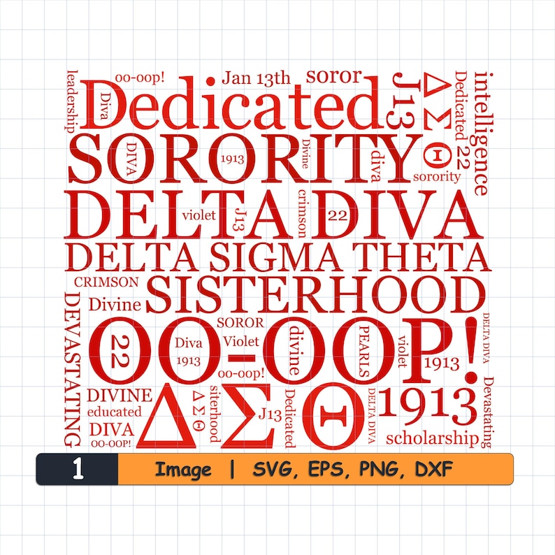 Delta Sigma Theta SVG Bundle: Sorority Word Cloud (digital Files) - Etsy