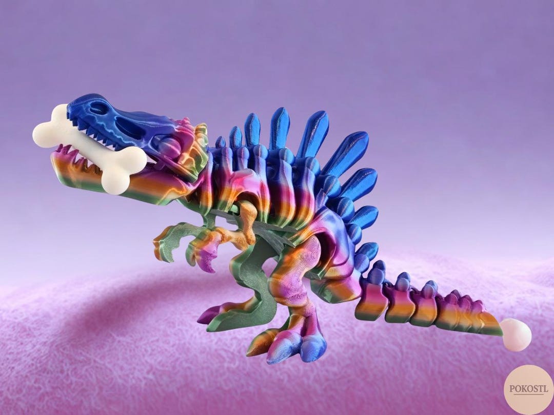 Dinosaur Skeleton STL – 3D Printable Fantasy Dino Figure – Dragon Style ...