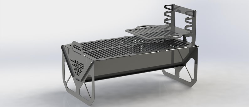 Portable BBQ Grill Plan: CNC Laser Cut Collapsible Fire Grill (DXF ...