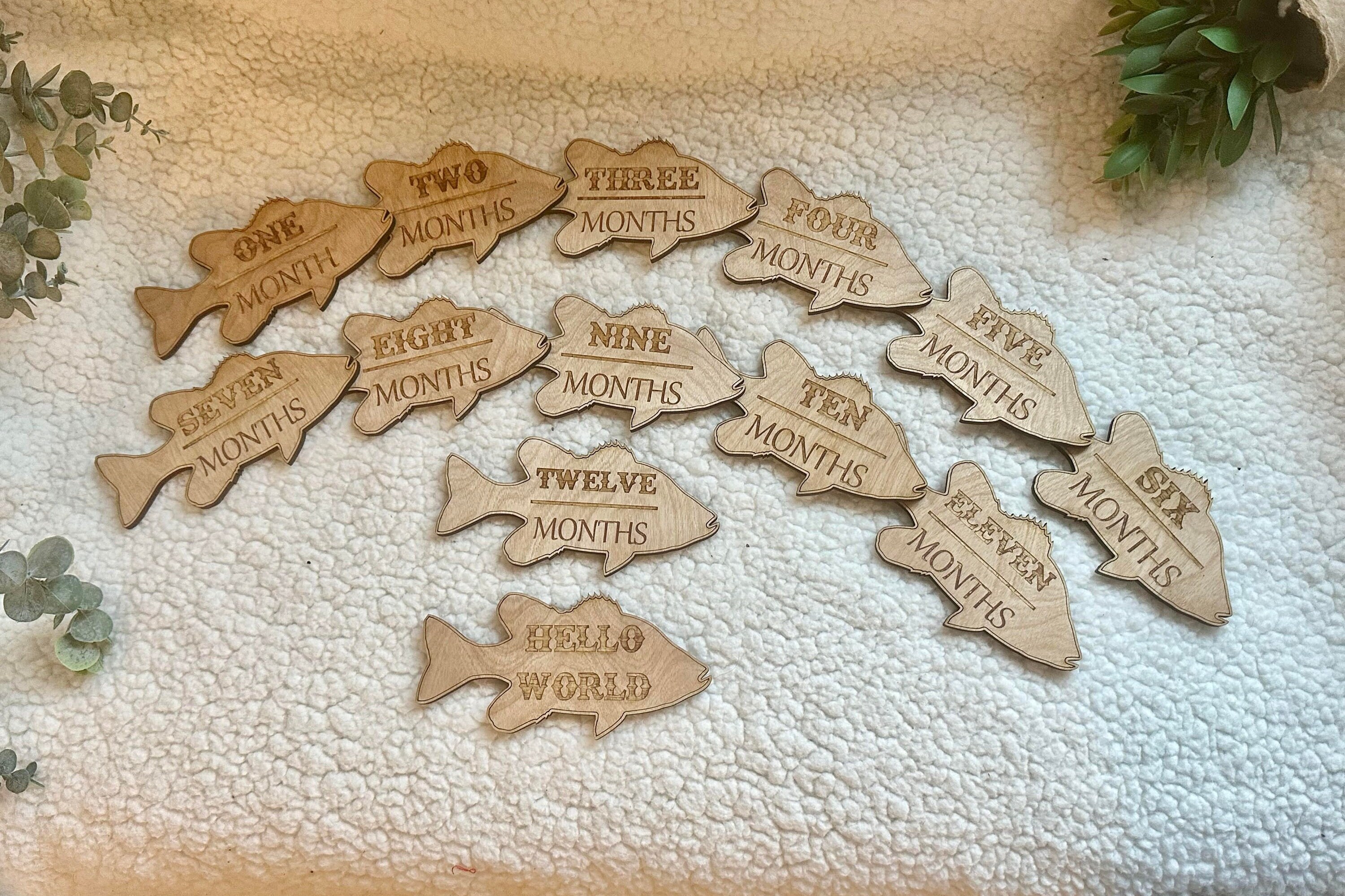 Personalized Baby Birth Announcement Fish Bass Birth Announcement Baby ...