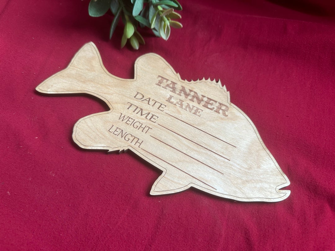 Personalized Baby Birth Announcement Fish Bass Birth Announcement Baby ...