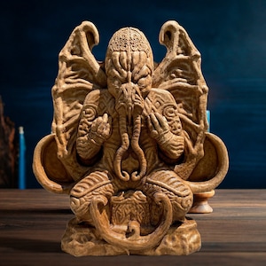 Hand-carved Statue of Cthulhu the Unfathomable Entity of Cosmic Dread ...