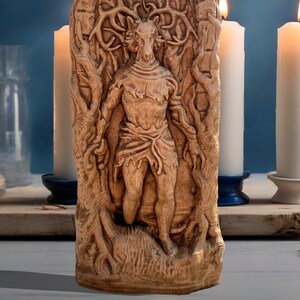 Cernunnos Cernunno Cernun Wood Horned God Celtic God Altar Statue Pagan God Wiccan Druid Gaelic ...