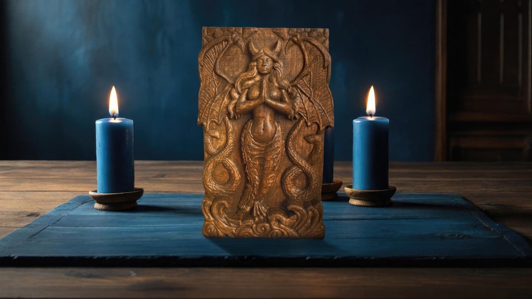 Lilith Statue Goddess Lilith Figurine Lilith Wooden Statue Astaroth ...