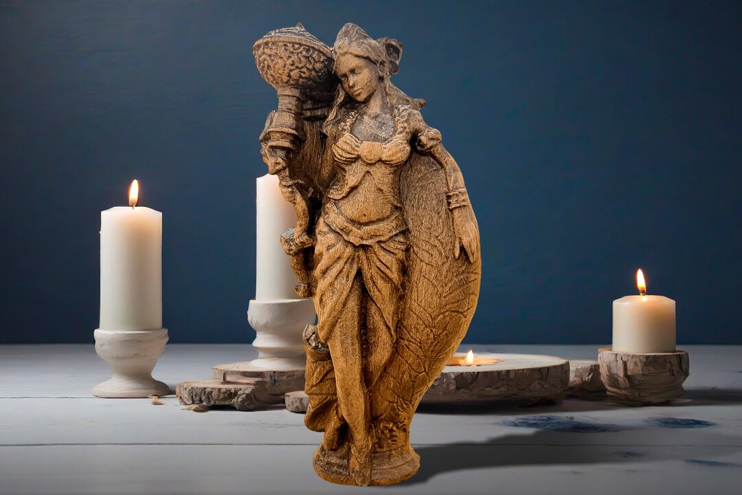 Aphrodite Wood Statue Hand Carved Ancient Greek Goddess Aphrodite Mini ...