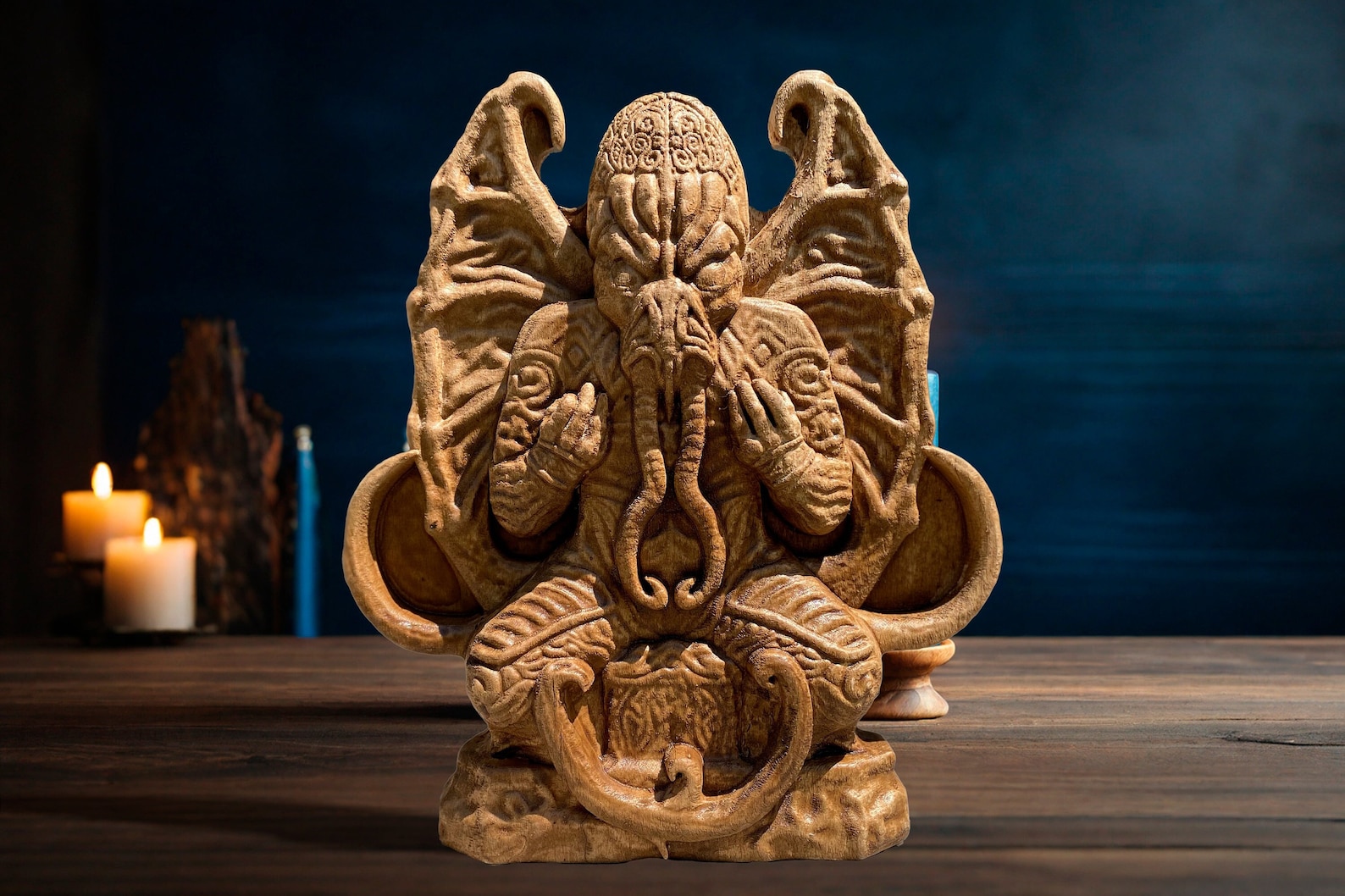 Hand-carved Statue of Cthulhu the Unfathomable Entity of Cosmic Dread ...