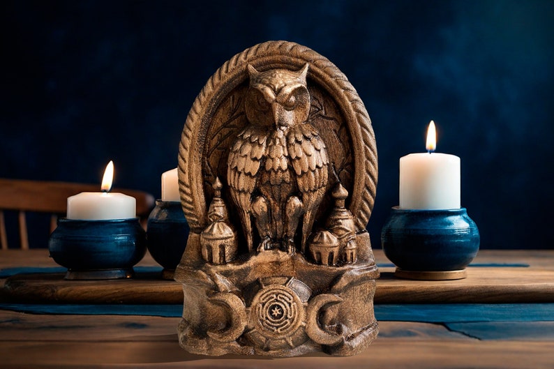 Hecate's Owl Statue Bird Idol Greek Goddess for Pagan Home Altar Kit ...