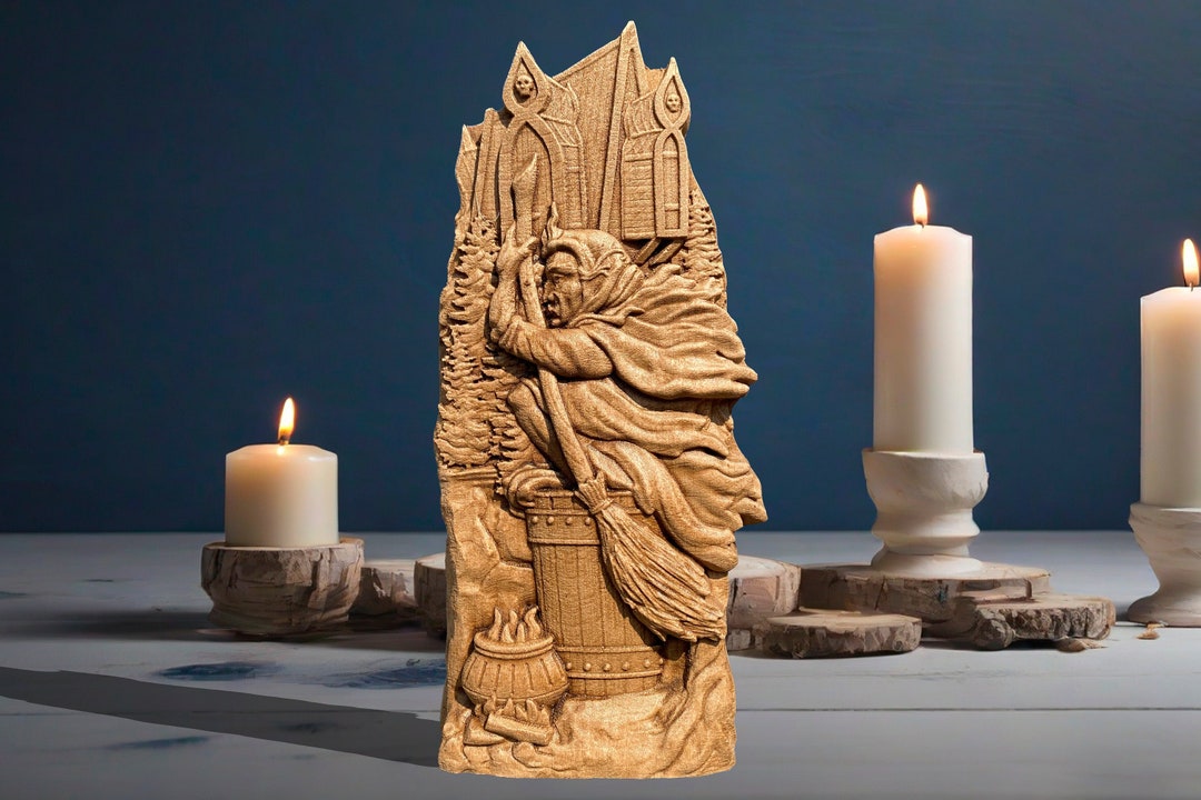 Baba Yaga Statue Baba Yaga Hut La Befana Russian Witch Sculpture Crone ...