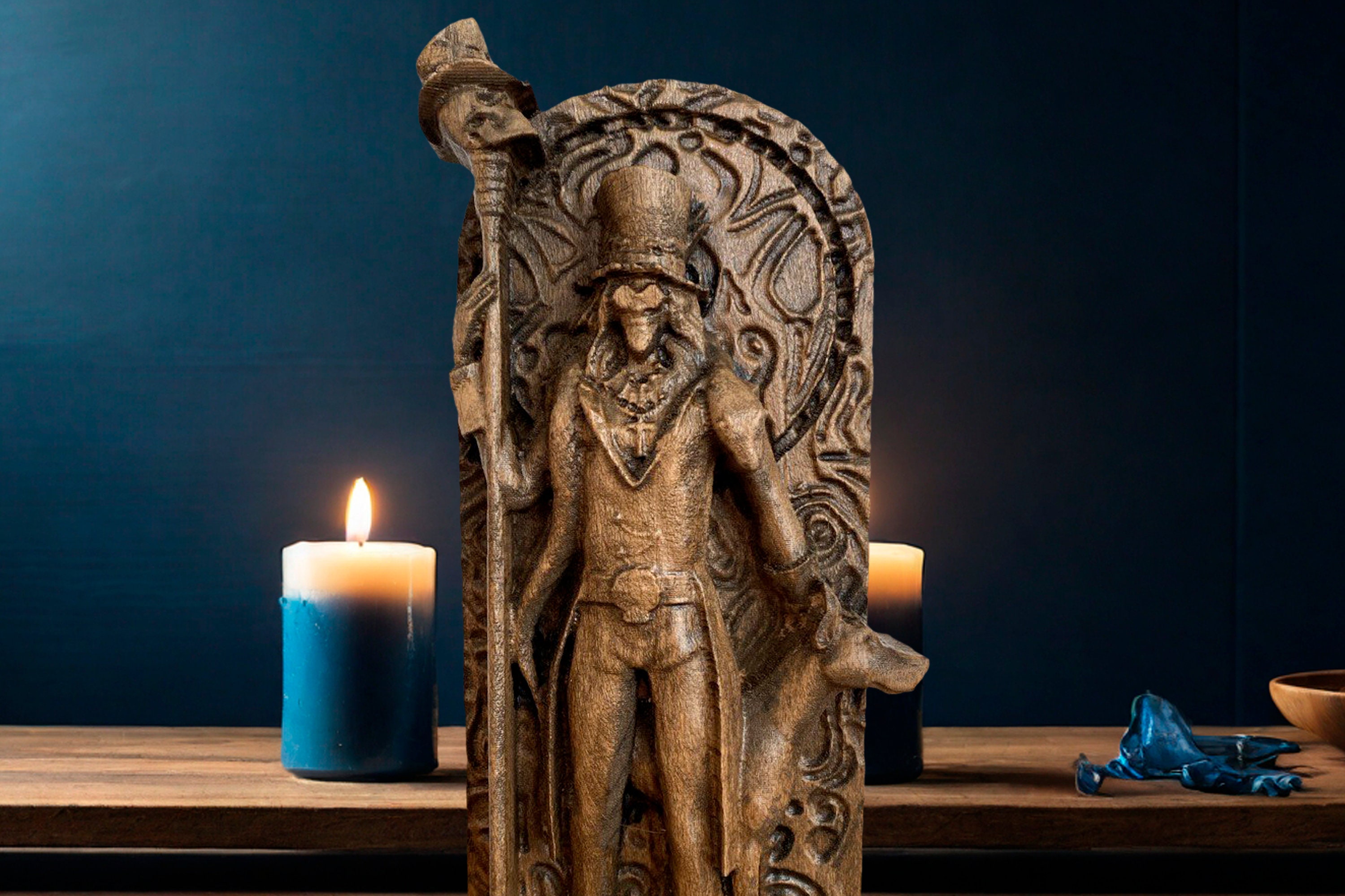 Baron Samedi Statue Voodoo Skull Papa Legba Statue Legba Voodoo Skull ...