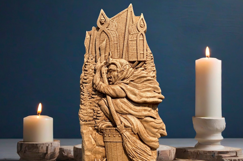 Baba Yaga Statue Baba Yaga Hut La Befana Russian Witch Sculpture Crone ...