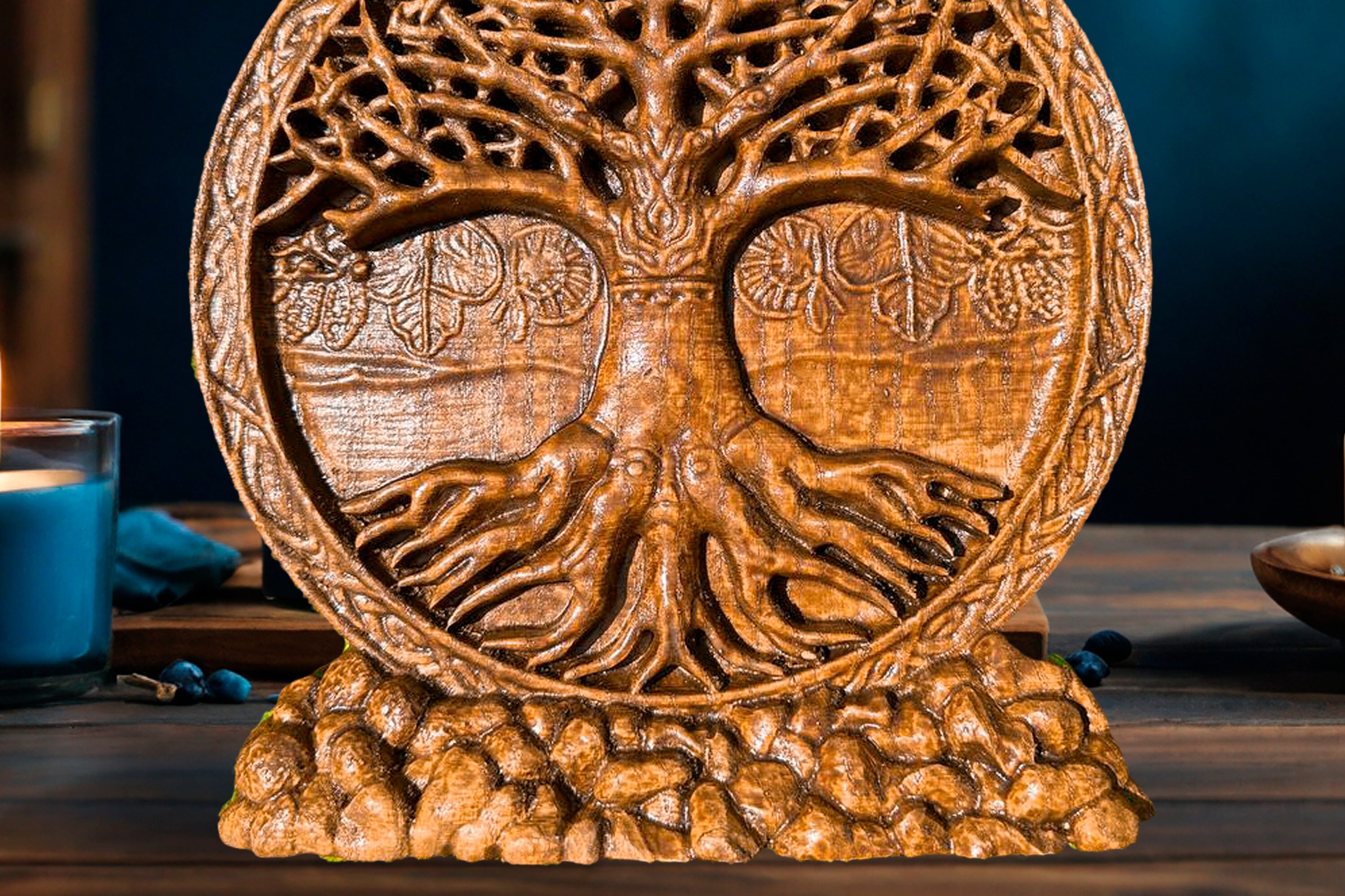 Yggdrasil Wood Statue Tree of Life Celtic Statue Yggdrasil Norse ...