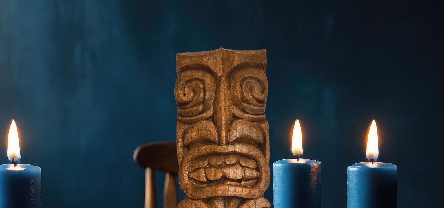 Tiki Statue Hawaiian Tiki God Woodcarving Hawaiian Wood Tiki Statue God ...